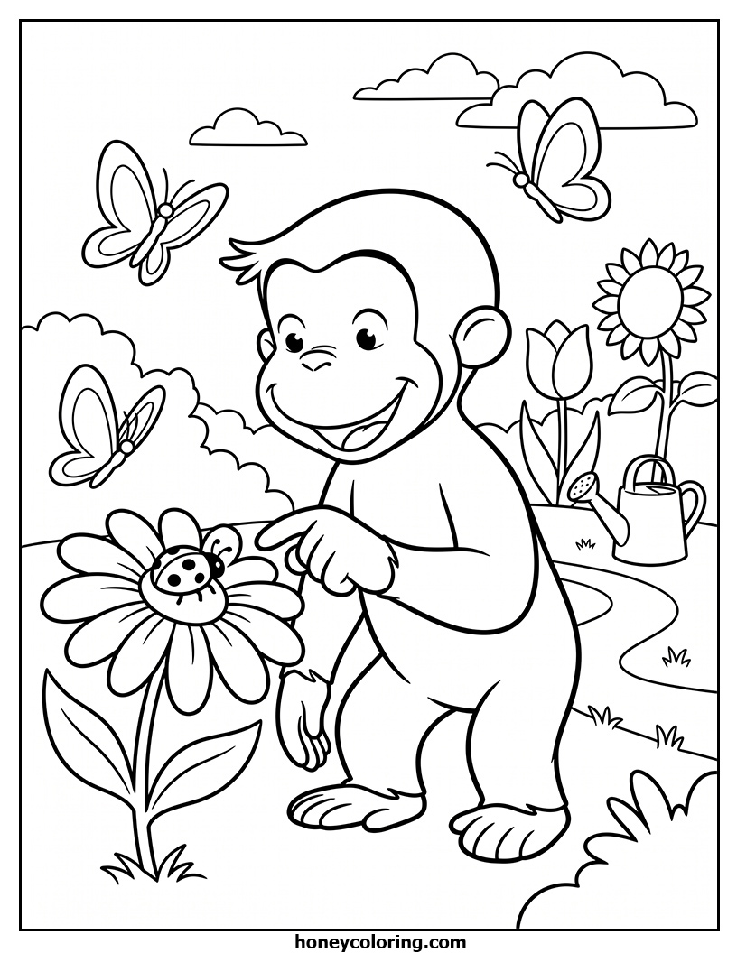 Curious George Coloring Pages (Free Printable PDF)