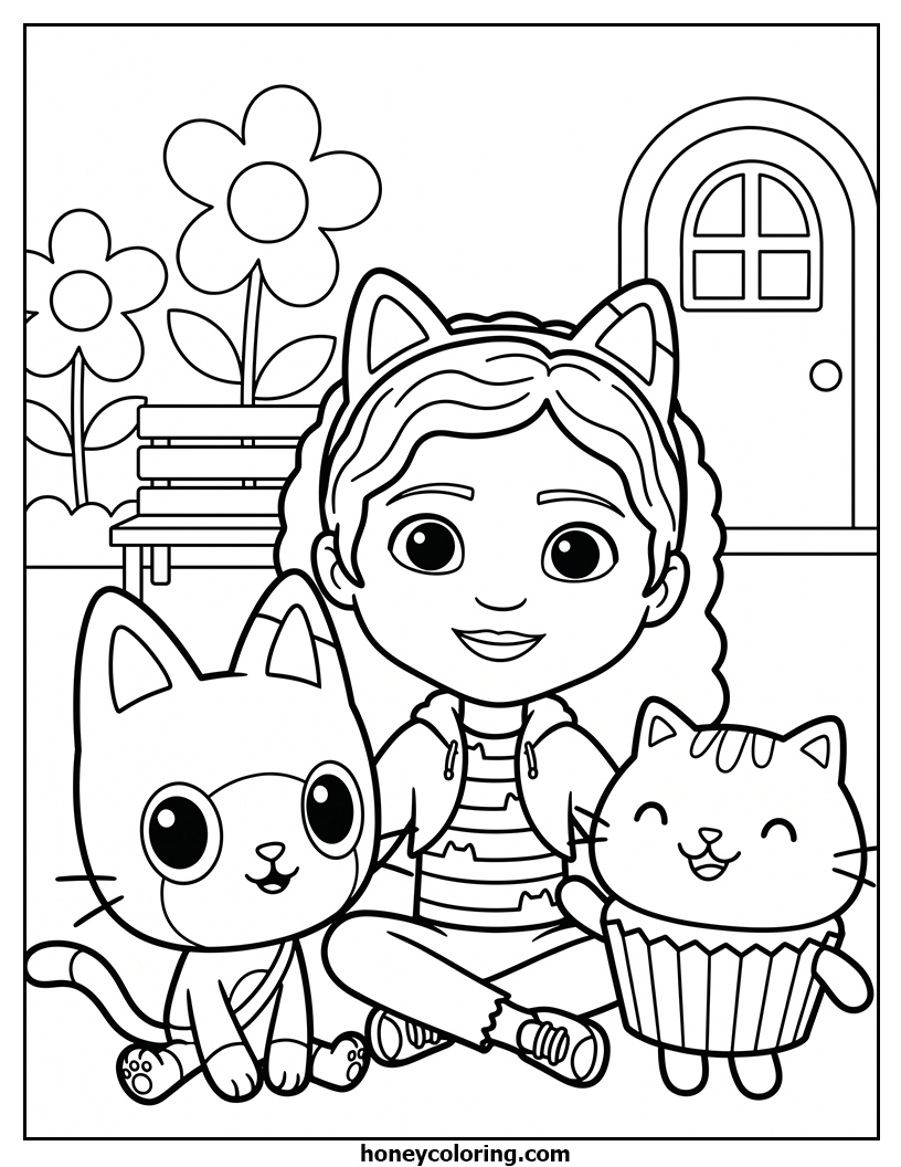 Gabby's Dollhouse Coloring Pages (Free Printable PDF)