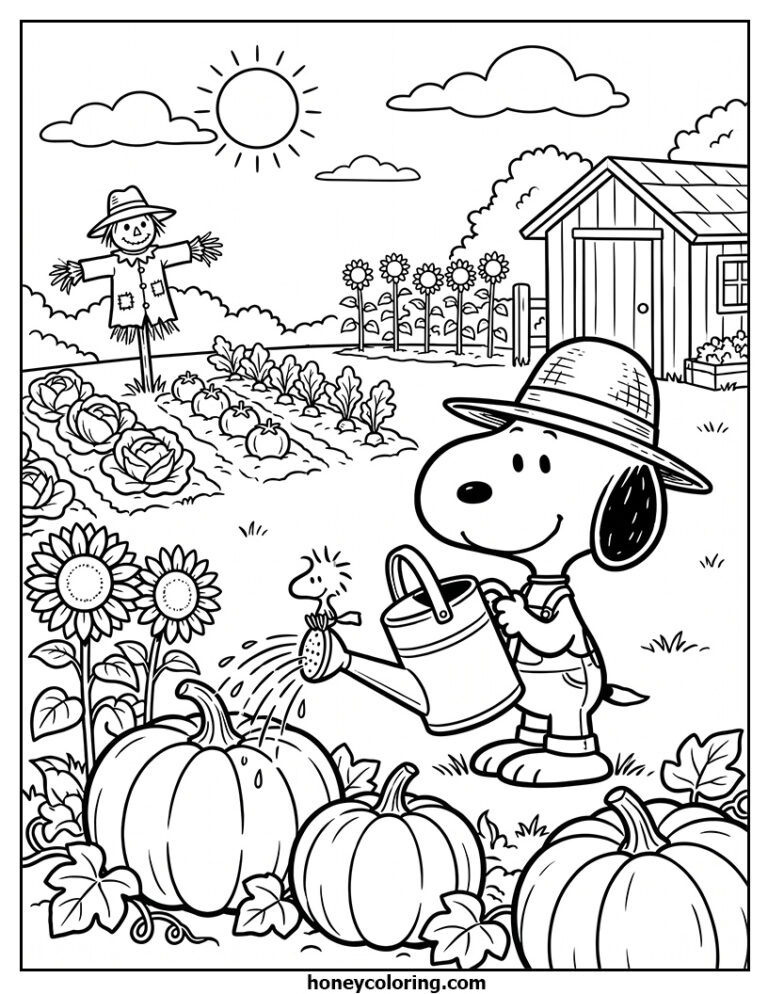 Snoopy Coloring Pages (Free Printable PDF)