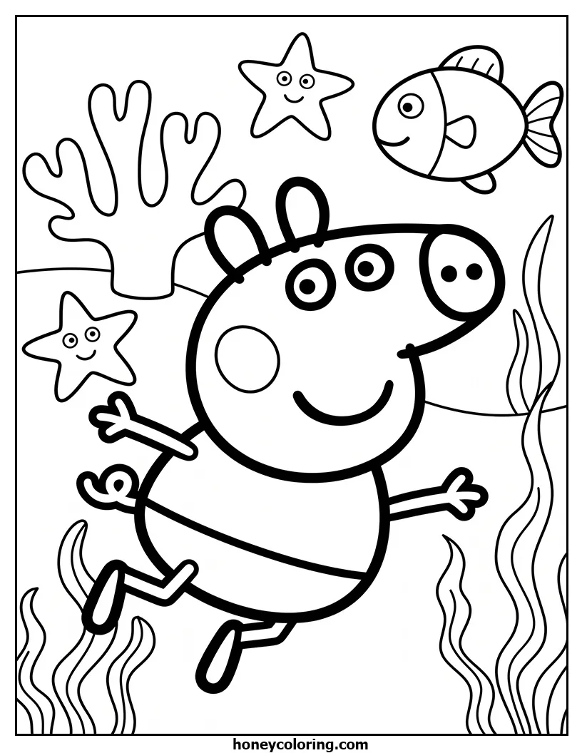 Peppa Pig Coloring Pages (Free Printable PDF)